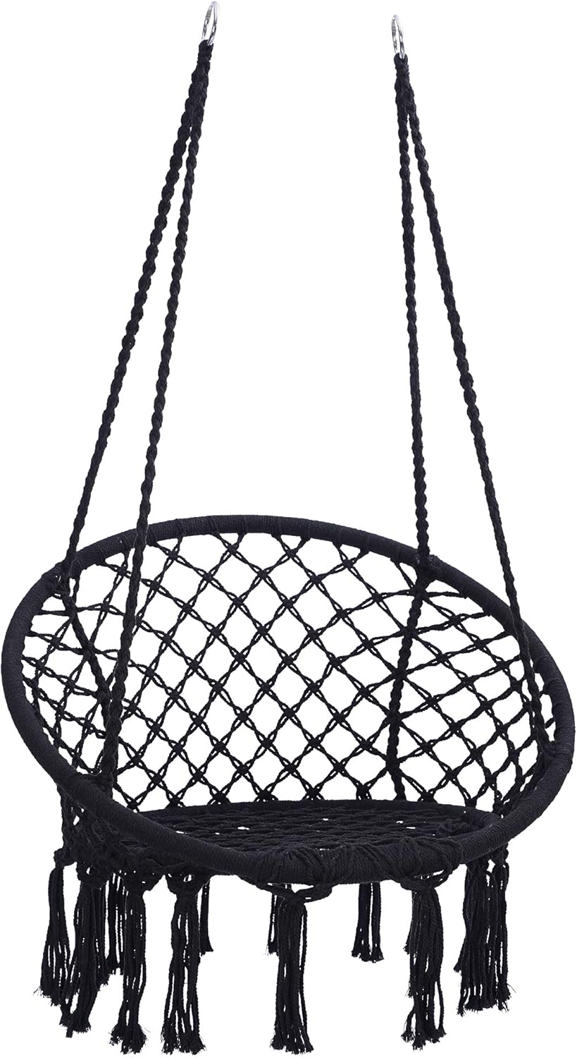Hammock Hanging Chair, Swing Cotton Rope Hammock Swing Chair for Indoor ...