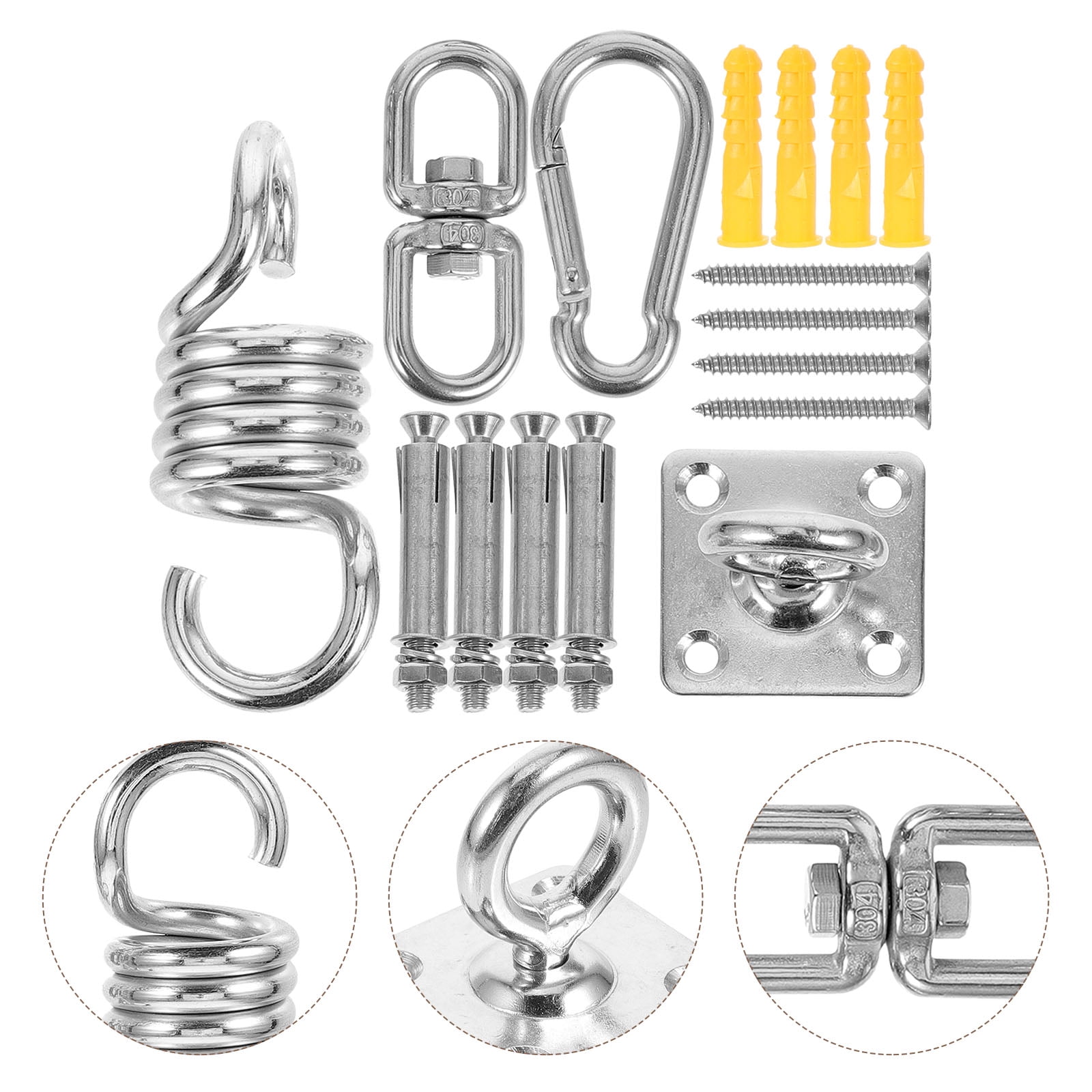 Stainless Steel Heavy Duty Hammock Fixings with Rotating Snap Hook for ...