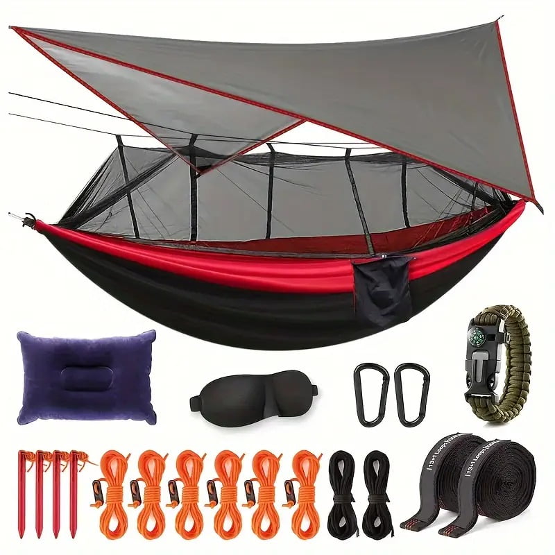 Hammock with Net and Rain Fly - Portable Double Hammock with Bug Net ...