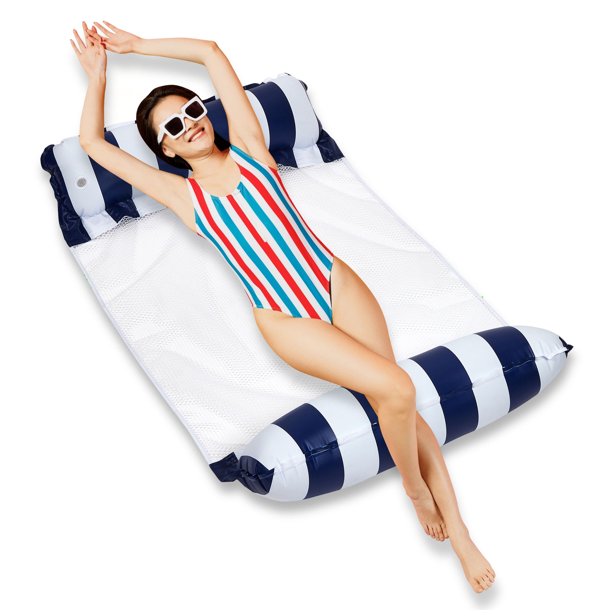 Hammock Pool Float Multi-Purpose Inflatable Water Pool Floats Fun Pool Float Lounger for Adults ...
