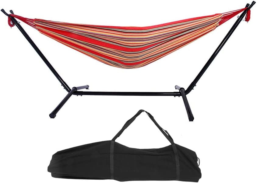 Hammock Portable Red with Stand & Carrying Bag Outdoor Patio Furniture ...