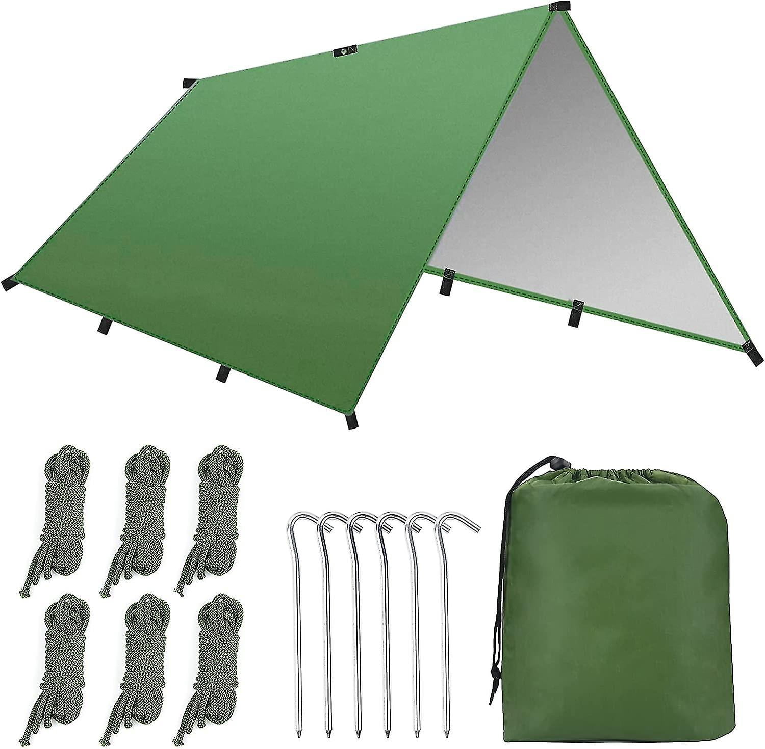 Hammock Rain Fly Tent Tarpaulin, 3m X 3m Camping Tent Tarpaulin Shelter ...