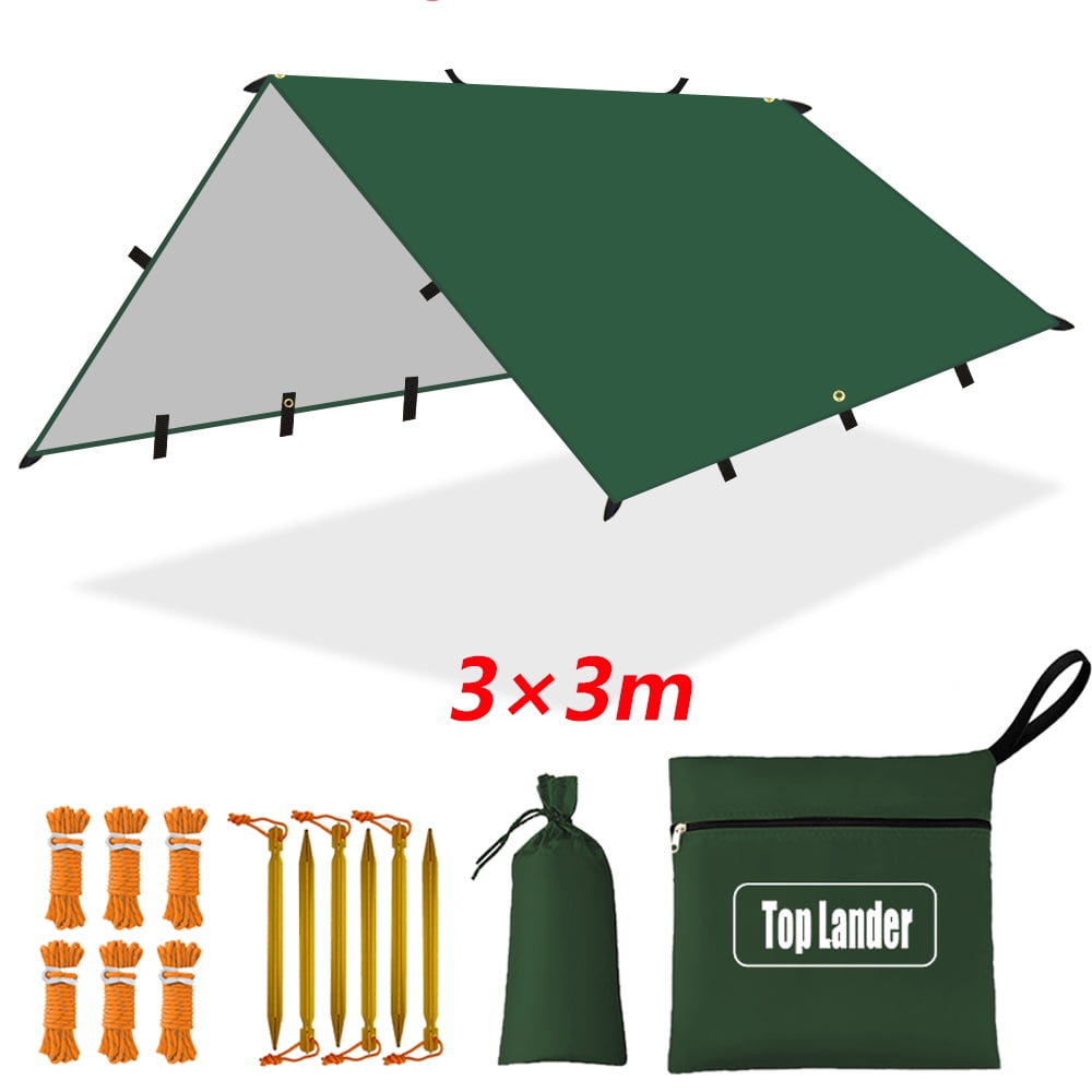 Top Lander Waterproof Tent Tarp, Lightweight Hammock Rain Fly, Portable ...