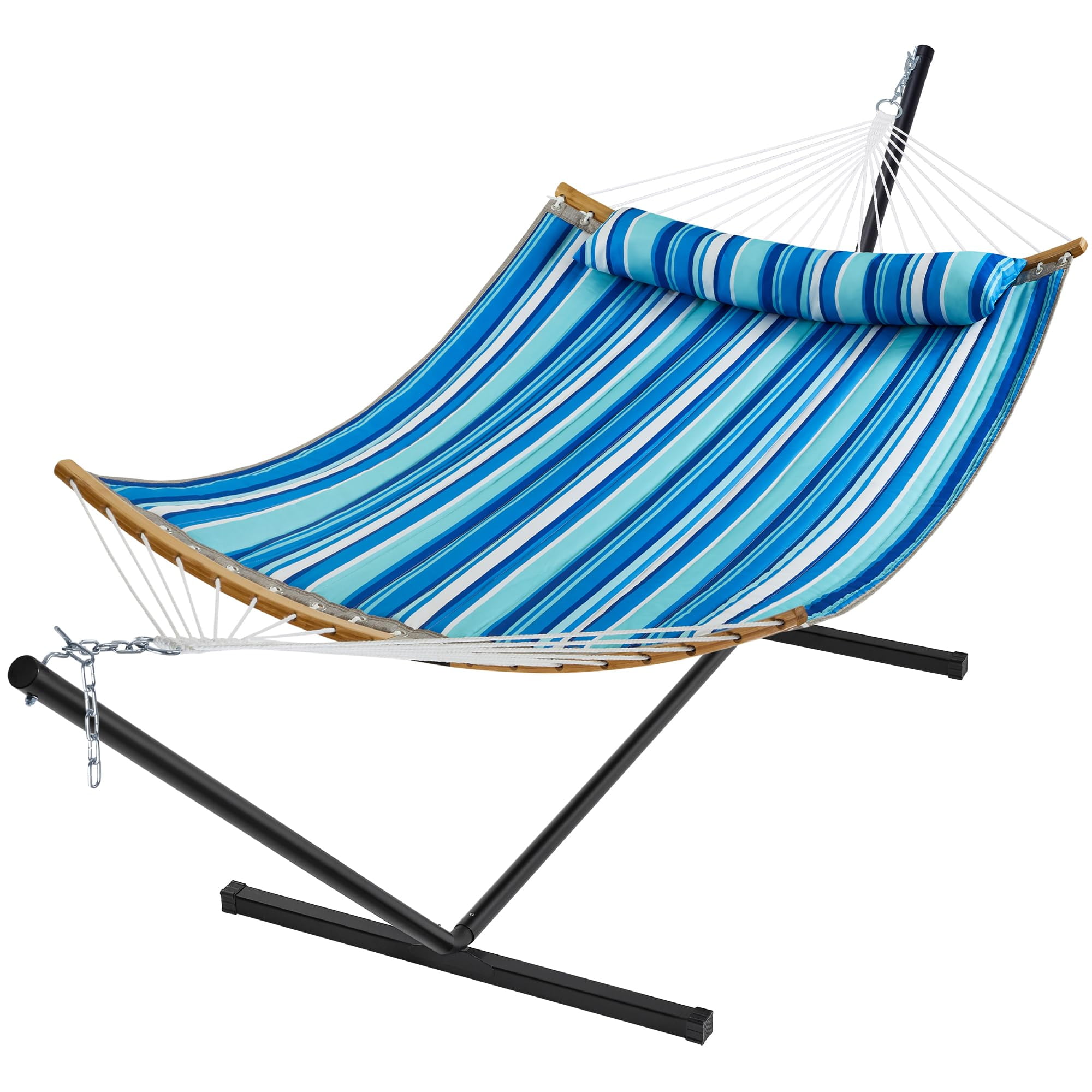 Hammock with Stand, 2 Person Heavy Duty Hammock with Padded Cotton ...