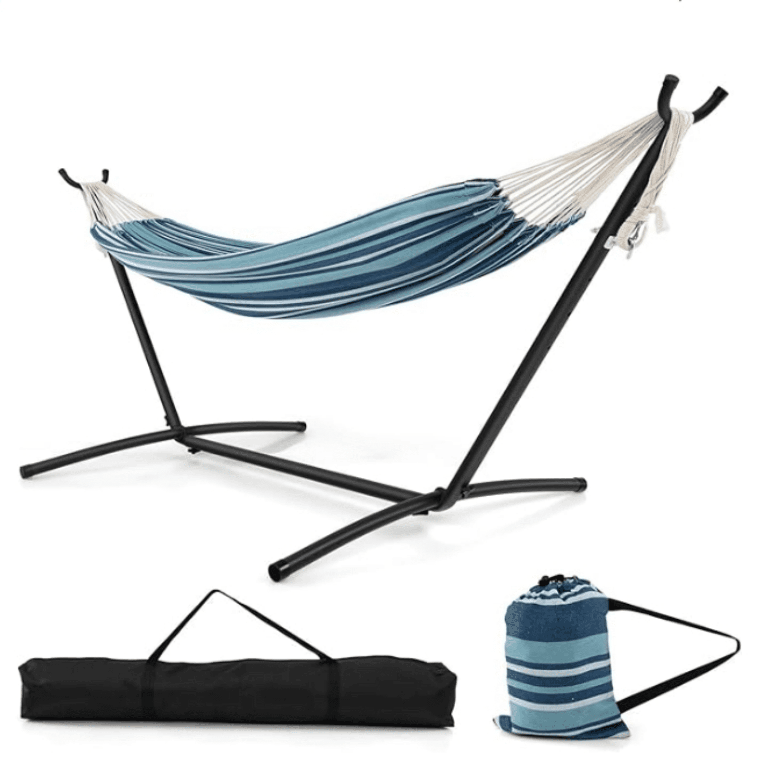 Hammock with Stand for Outside, 2-Person Double Hammock with Space ...