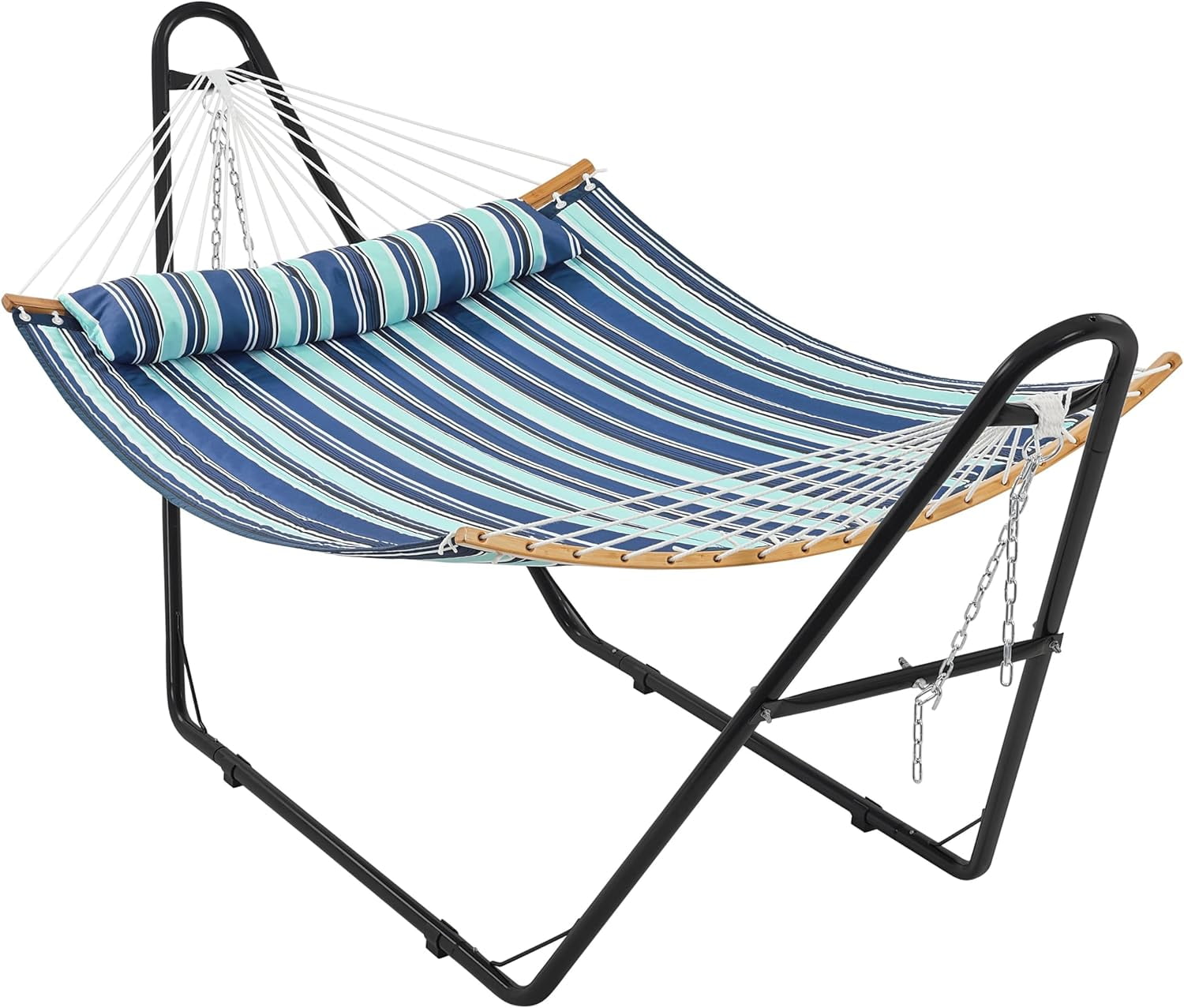 Hammock with Stand Set, Heavy-Duty Steel Hammock Stand for 2-3 People ...
