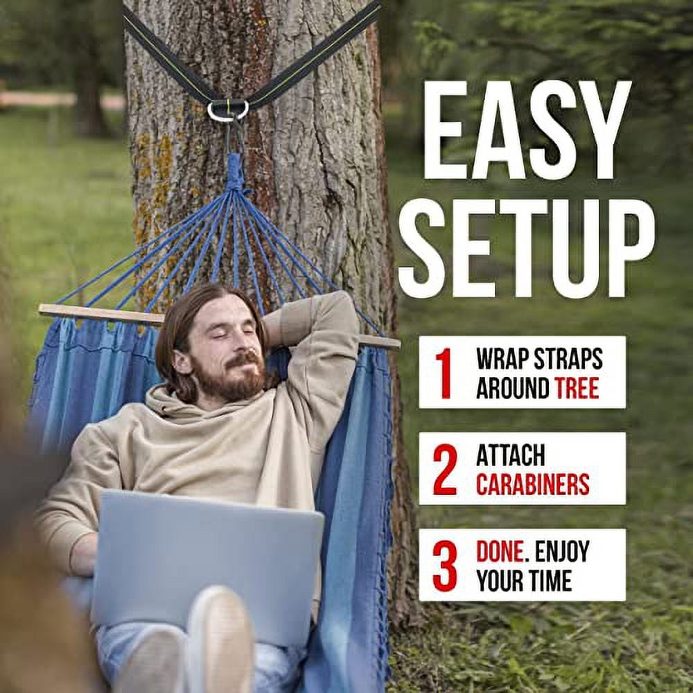 Hammock Straps - Set of 2 Hammock Tree Straps with Heavy Duty Carabiner ...