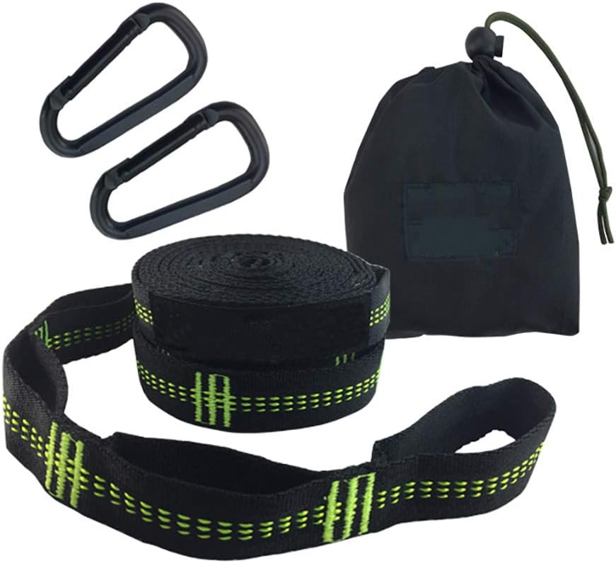 Hammock Swing Tree Straps with 2 Carabiners, 9 ft Long, 10 Adjustable ...