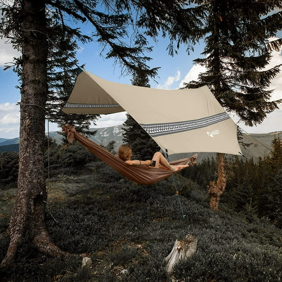 Hammock Tent Rain Fly, Octagonal Waterproof Camping Tarp, Sun Shelter ...