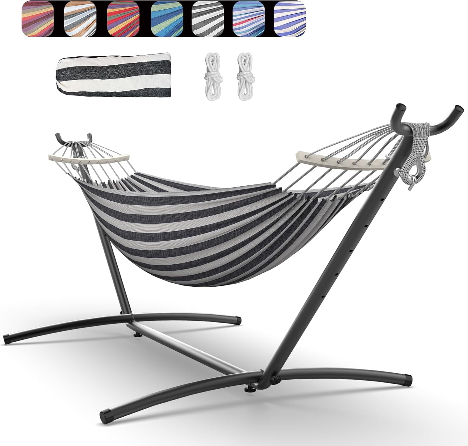Hammock with Heavy-Duty Steel Stand,Portable,Easy Assembly,600lbs ...