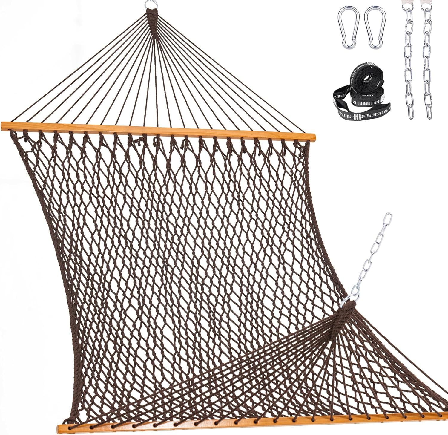 Hammocks Double Rope Hammock, 2 Person Traditional Outdoor Hand Woven ...