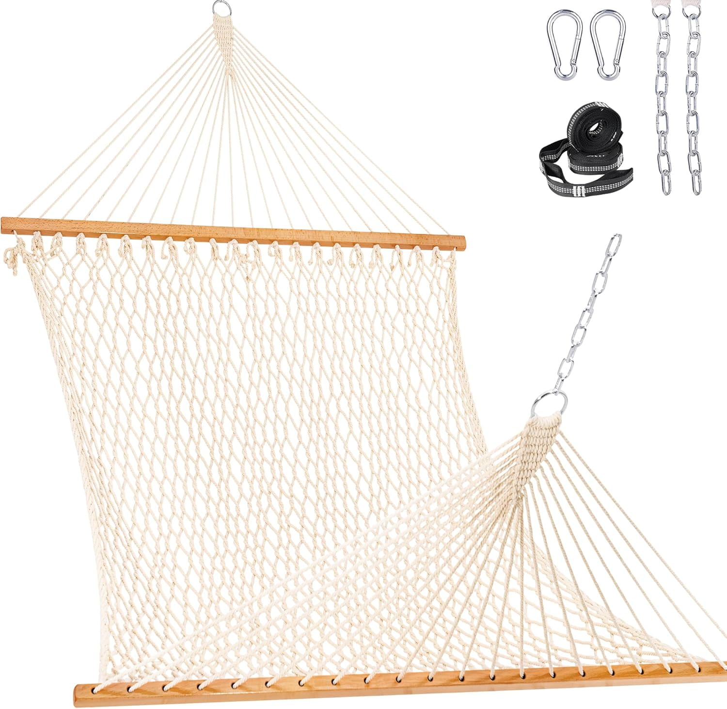 Hammocks Double Rope Hammock, 2 Person Traditional Outdoor Hand Woven ...