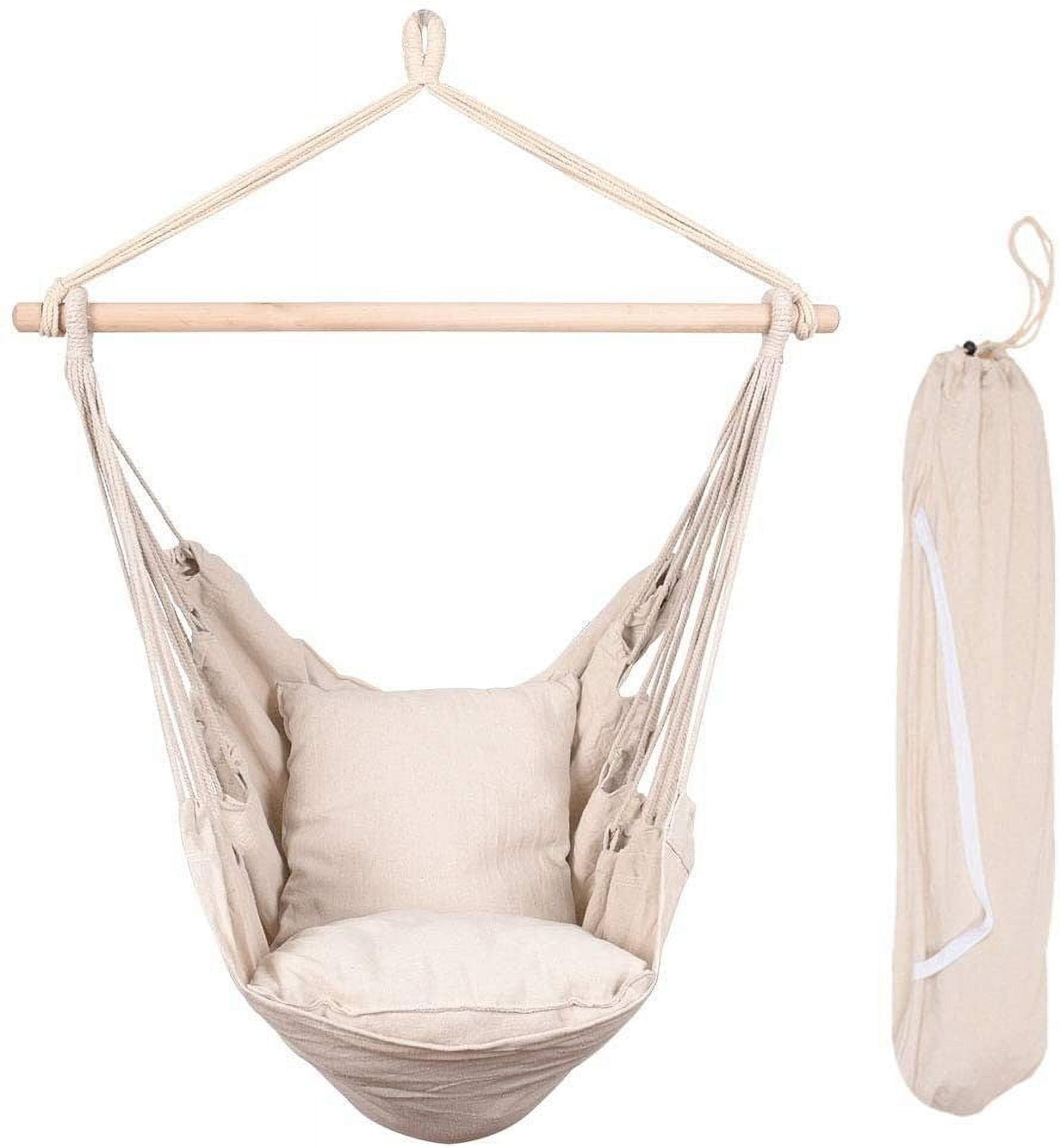 Hammocks Hanging Rope Hammock Chair Swing Seat with Two Seat Cushions ...