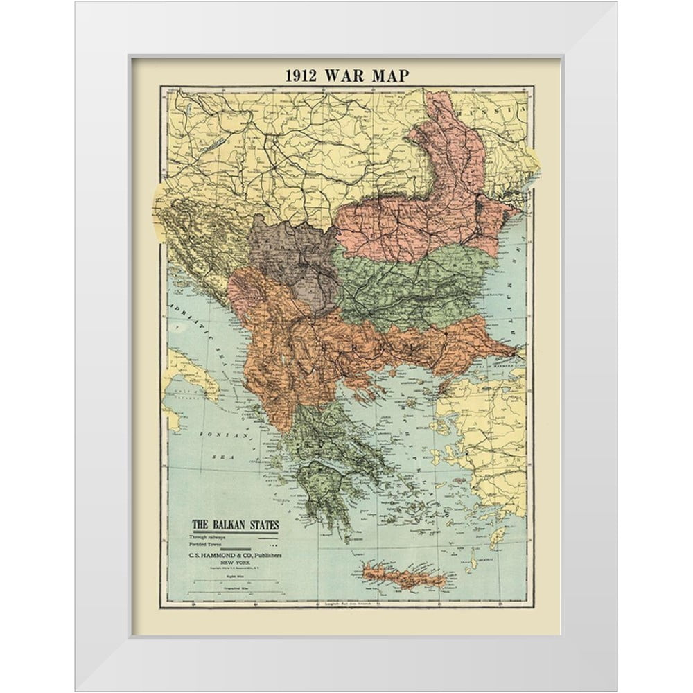 Hammond 19x24 White Modern Wood Framed Museum Art Print Titled - Balkan ...