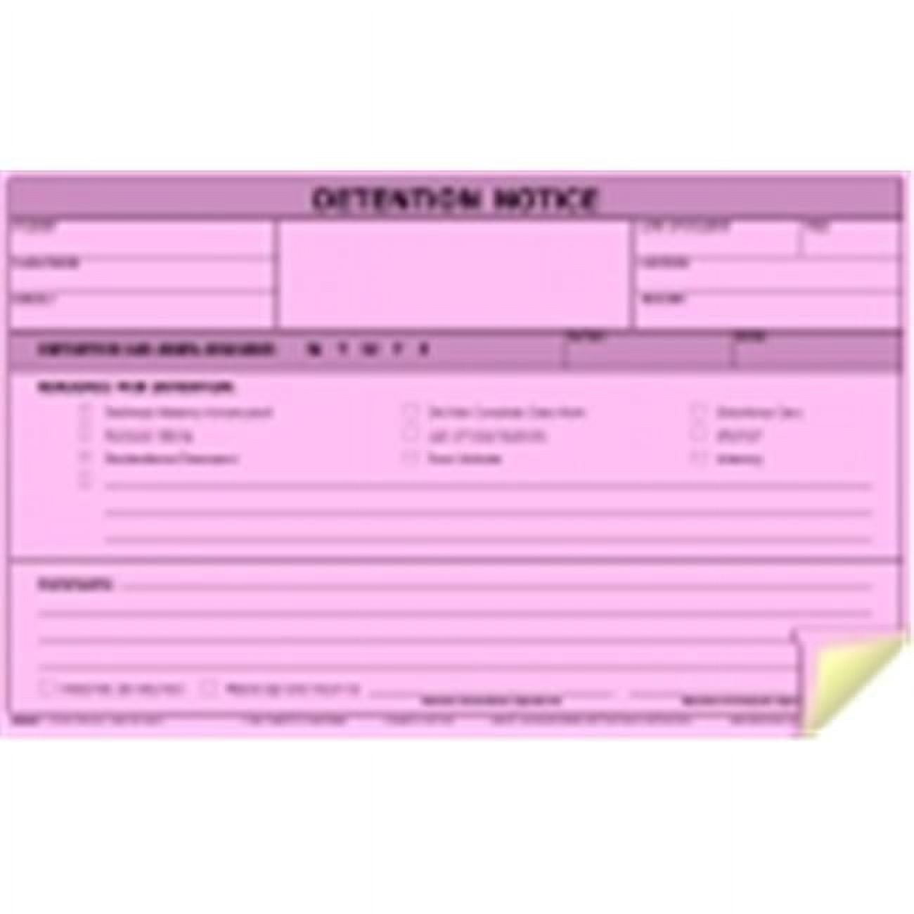 Hammond And Stephens 5 x 8 in. 4-Part Carbonless Detention Notice Form ...