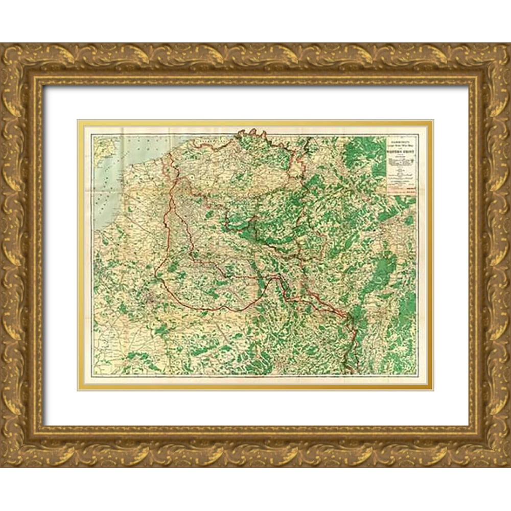 Hammond, C.S. 32x25 Gold Ornate Wood Framed with Double Matting Museum ...