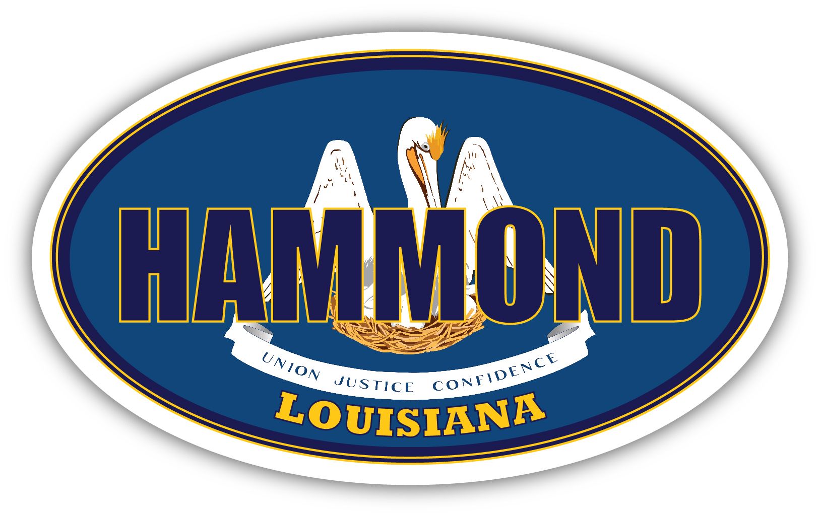 Hammond City Louisiana State Flag | LA Flag Tangipahoa County Oval ...