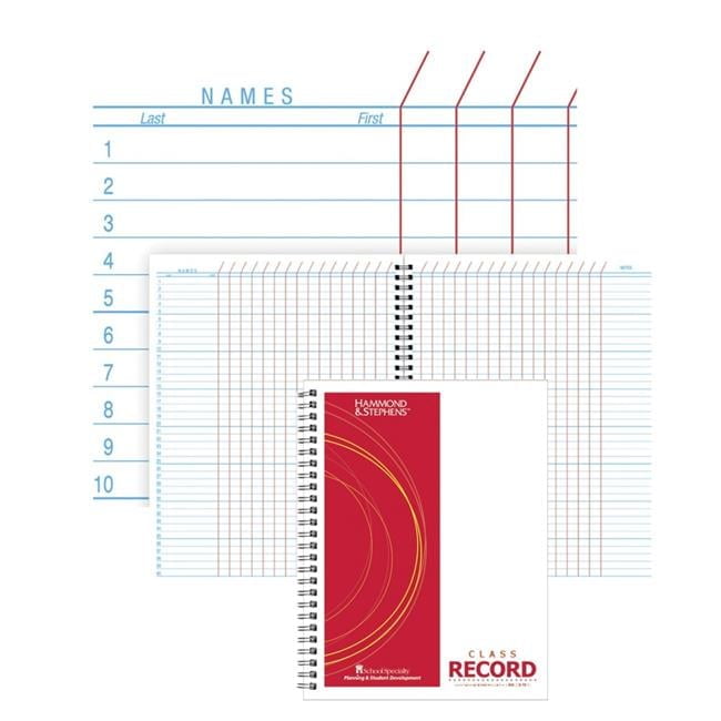 Hammond & Stephens Versatile Format Class Record Book - Red & Blue - 8. ...