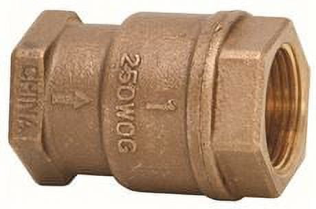 Hammond Valve Spring Loaded In Line Check Valve, Threaded Brass 1 In ...