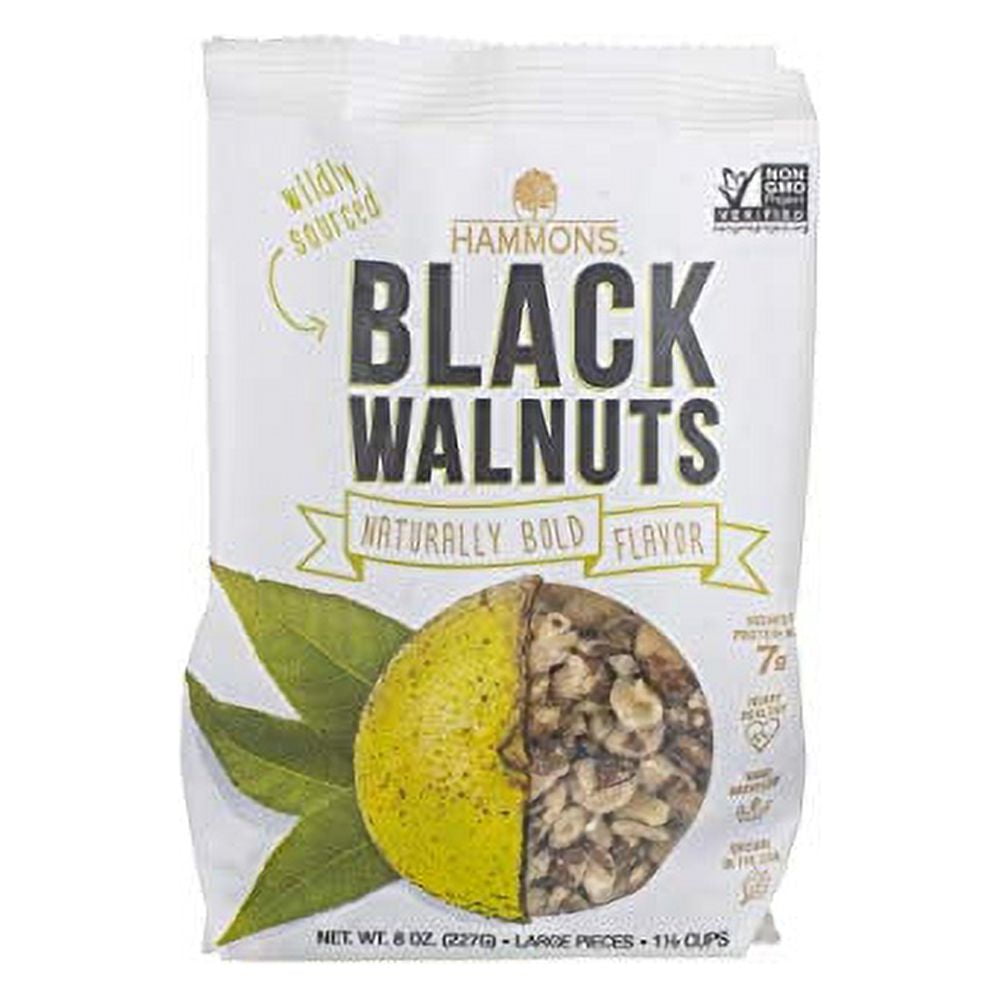 Hammons Black Walnuts, Fancy Large, 8 Oz, Highest Protein Nut, Heart ...
