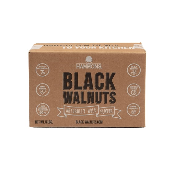 Hammons Whole Black Walnuts - Fancy Large Kernels for Baking, 5 lb Bulk ...
