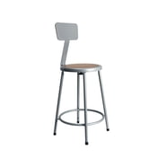 DecMode Metal Bar Stool with Backrest, Beige, Vintage Rustic Durable ...