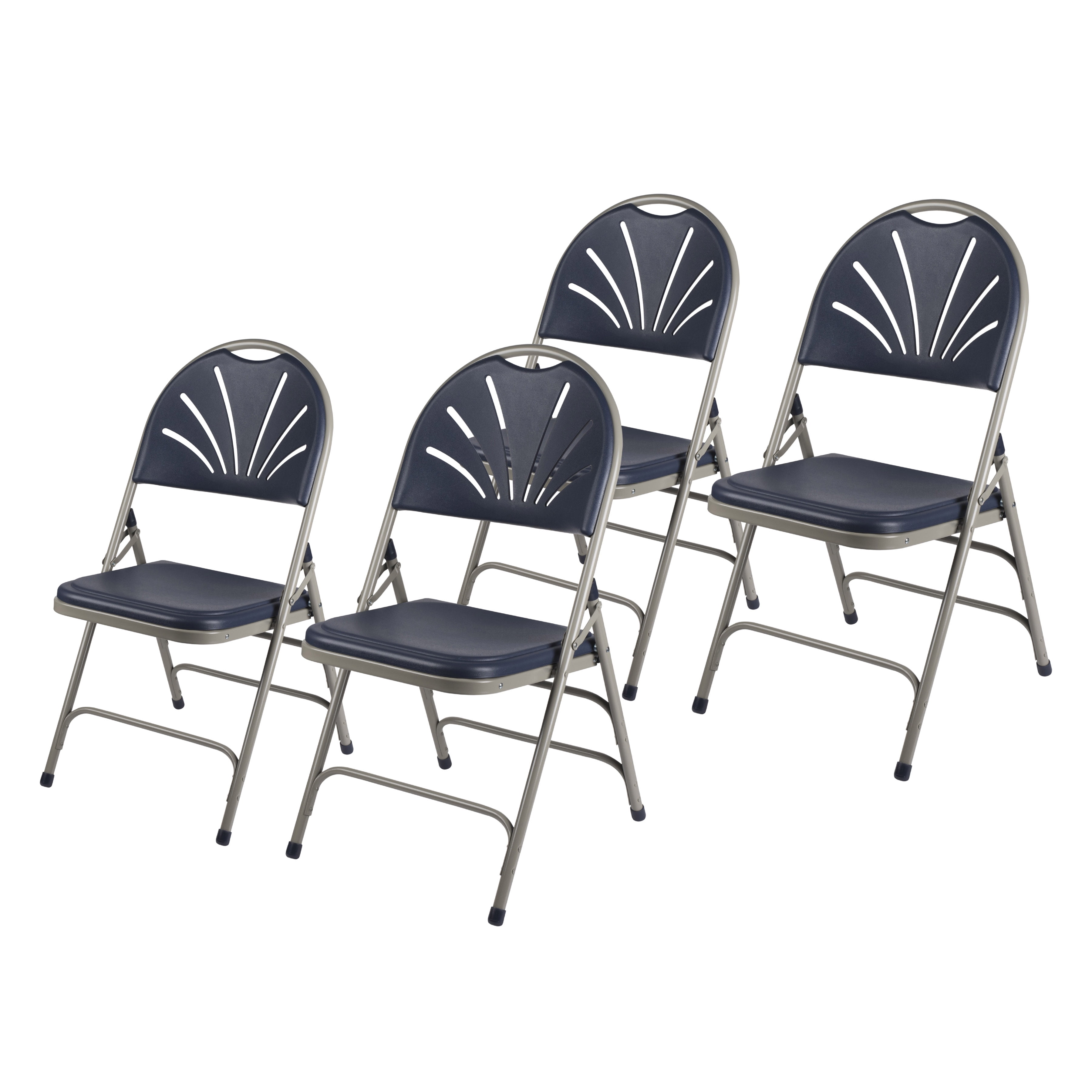 Hampden Furnishings Lusitano Collection Fan Back Folding Chair, Dark ...