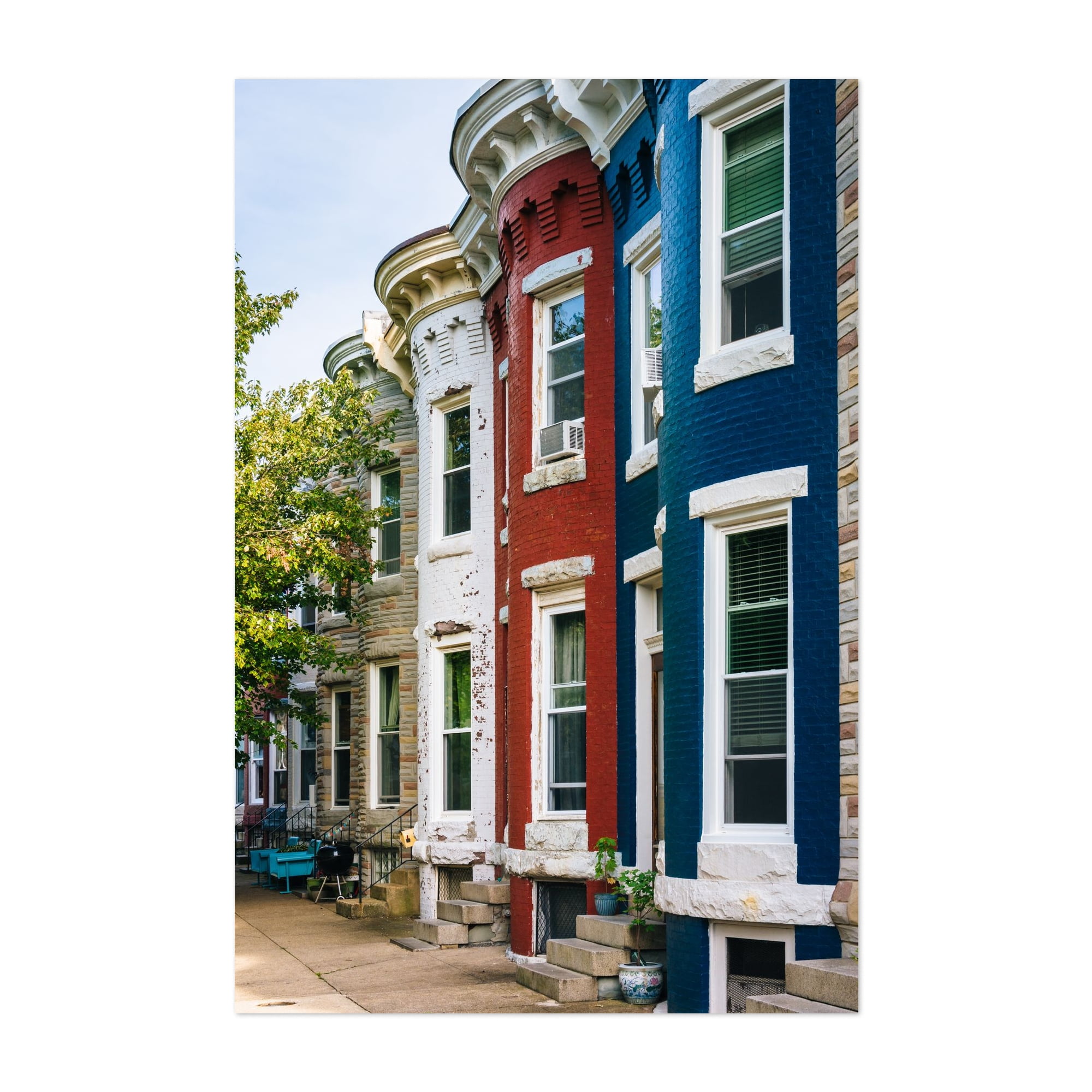 Hampden Row Houses - Baltimore Maryland Photography Unframed Wall Art ...