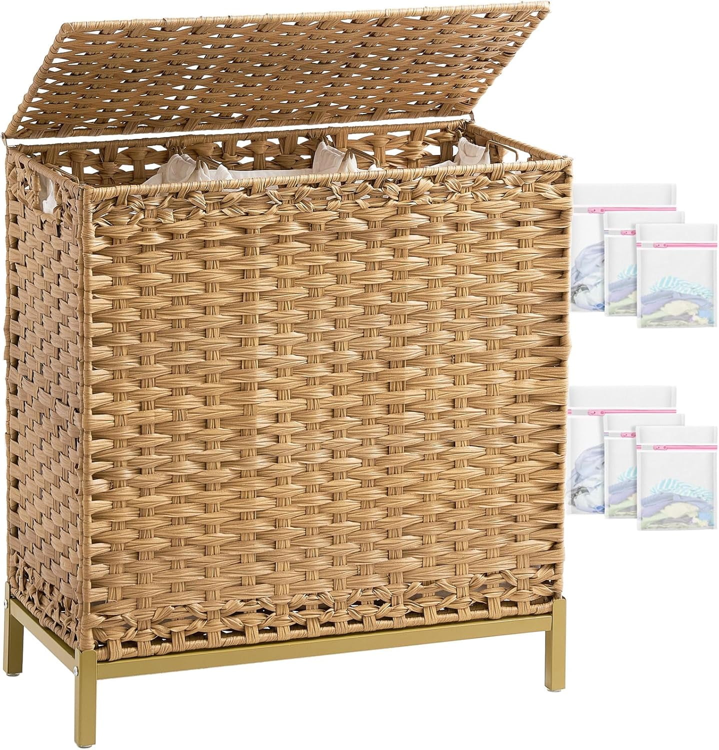 Hamper with Lid 132 L, (35 Gallons) Clothes Hamper with Lid, Handwoven ...