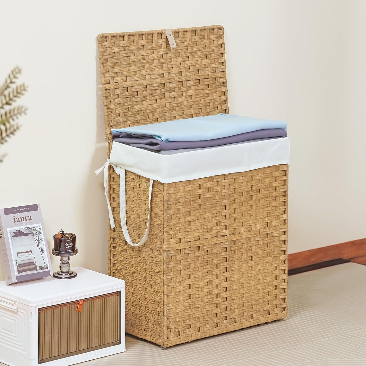 Hamper with Lid, laundry basket–Large Capacity Clothes Basket, 29.1 ...