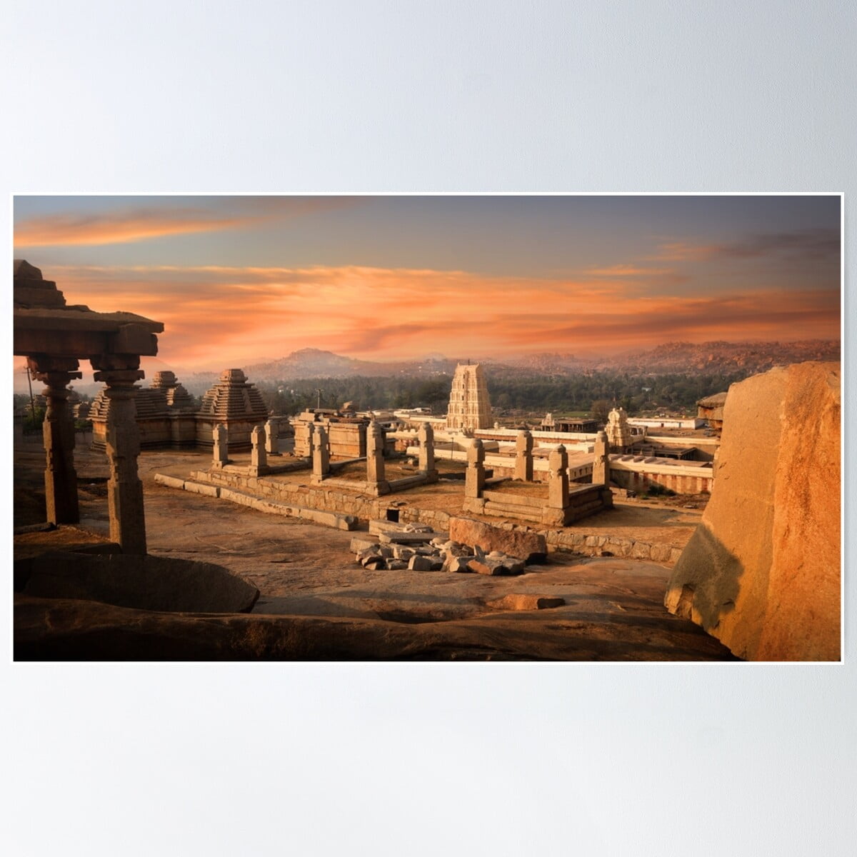 Hampi Poster Wall Art, Modern Wall Decor For Living Room Bedroom, 16x24 UNFRAMED - Walmart.com