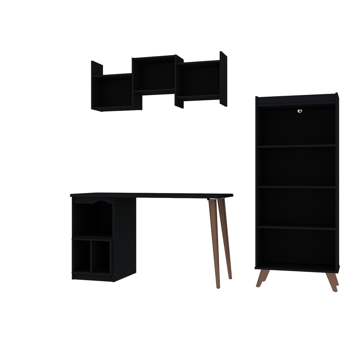 Hampton 3-Piece Extra Storage Home Furniture Office Set with Storage ...