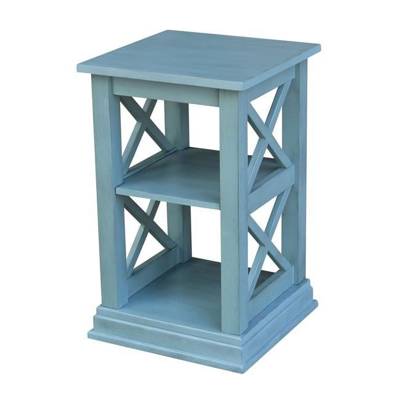 Hampton Accent Table with Shelves, Ocean Blue - Antique Rubbed - Walmart.com