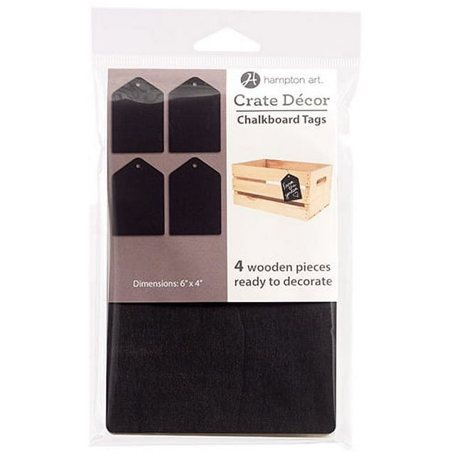 Hampton Art Crate Décor Chalkboard Tags, 4 Wooden Pieces - Walmart.com