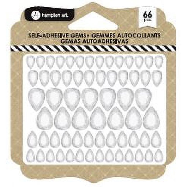 Hampton Art Crystal Clear Plastic Adhesive Oval Gem Solid Stickers, 66 ...