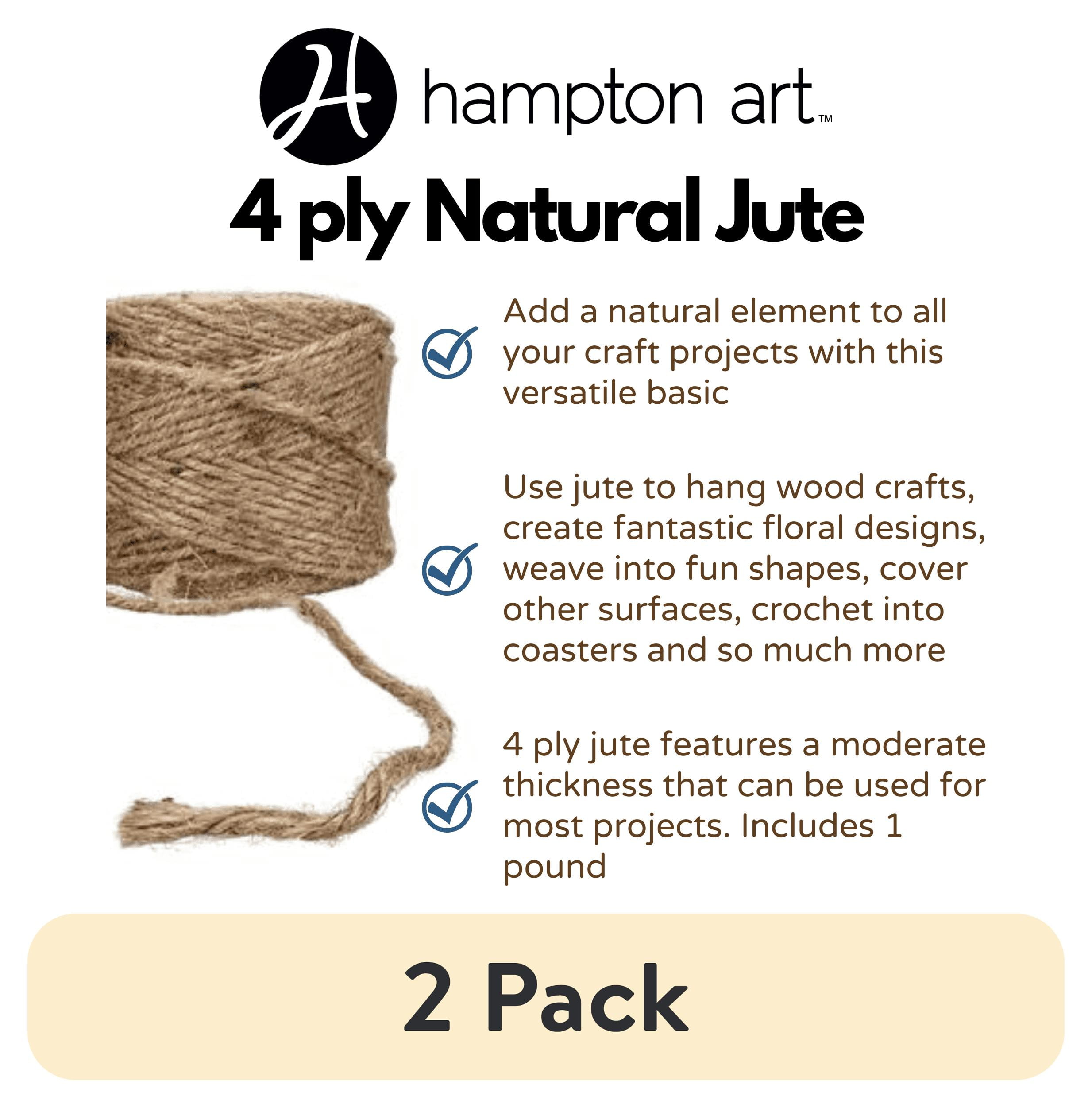(2 pack) Hampton Art Jute 1Lb 4Ply #72 Natural, Twine, Jute Rope, Twine ...