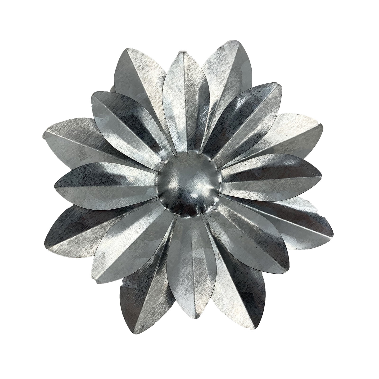 Hampton Art Galvanized Silver Layered 8 Point Flower Size 4x4 - Walmart.com