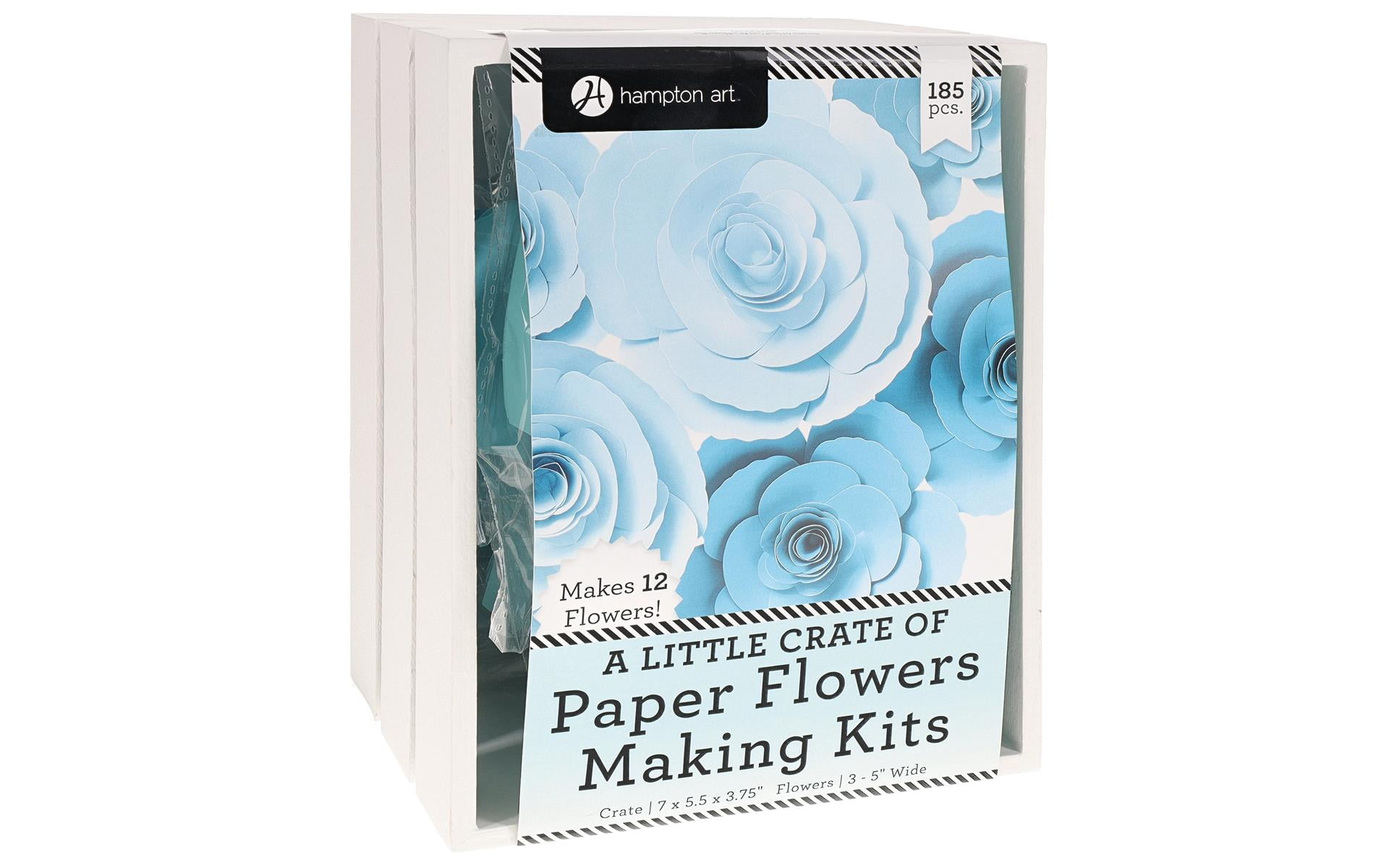 Hampton Art Little Crate Of Paper Flower Kit, Blue, 185Pc, Paper Flower ...