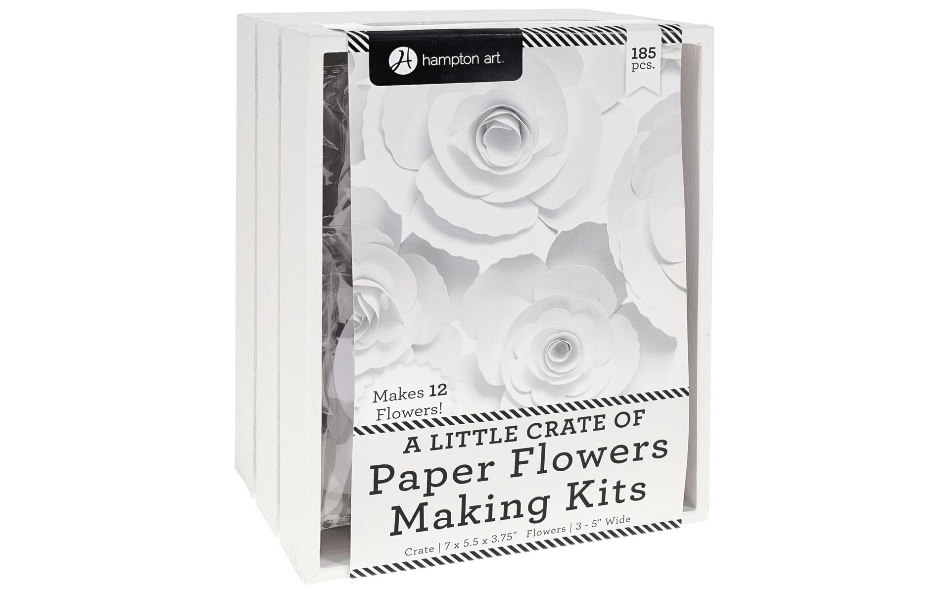 Hampton Art Little Crate Of Paper Flower Kit, White, 185Pc, Paper ...