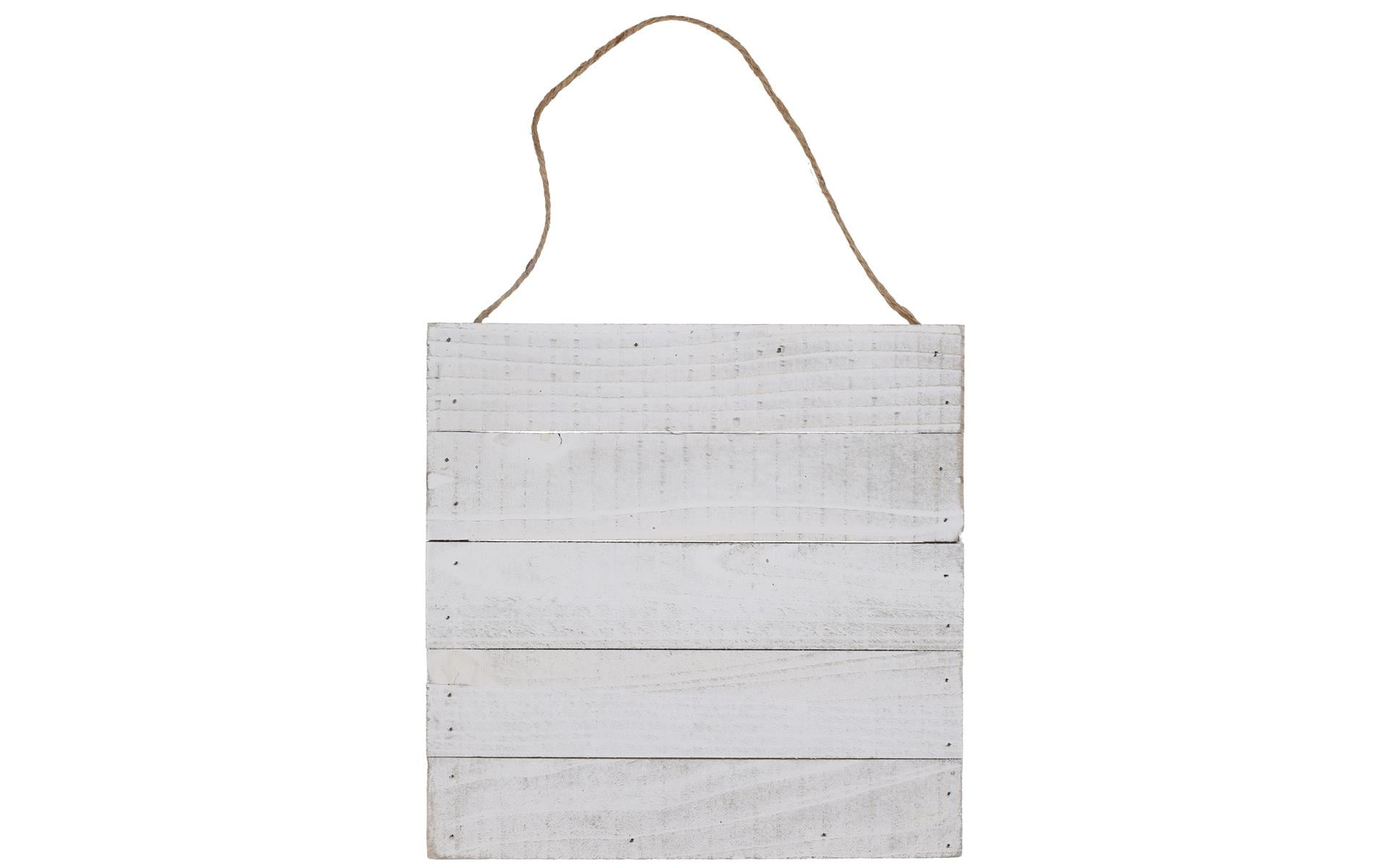 Hampton Art Whitewashed Wood Plaque Plank W/ Jute String, Size 10x10, 1 ...
