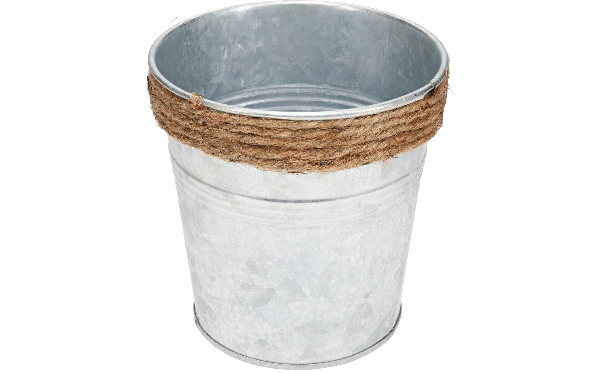 Hampton Art Rope Galvanize Bucket, Floral, Metal Bucket, Galvanized ...