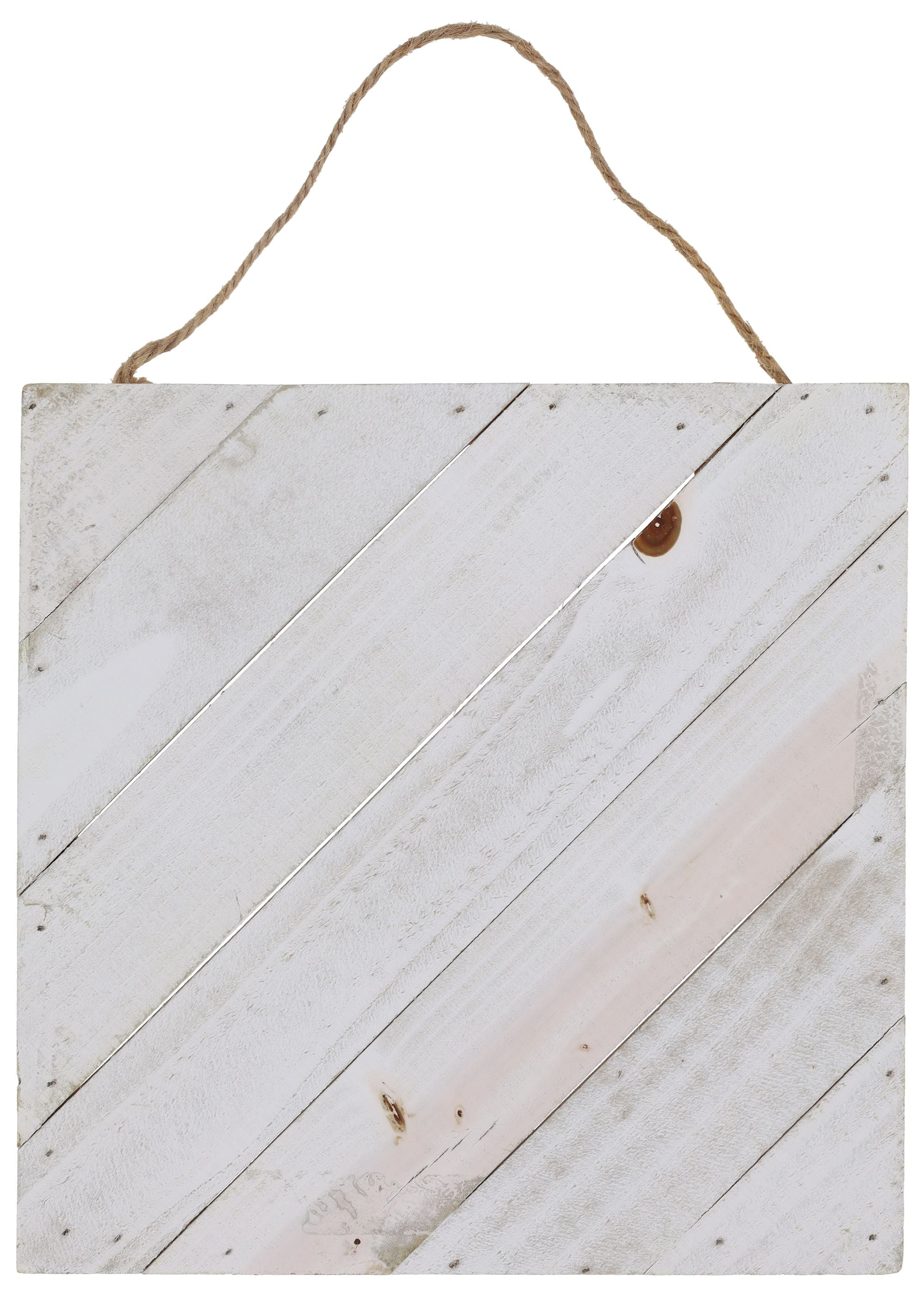 Hampton Art Wooden Diagonal Plank 10"X10"-White - Walmart.com