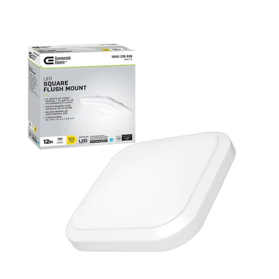 Hampton Bay 12 in. 14-Watt LED Flush Mount Ceiling Light 4000K Bright ...