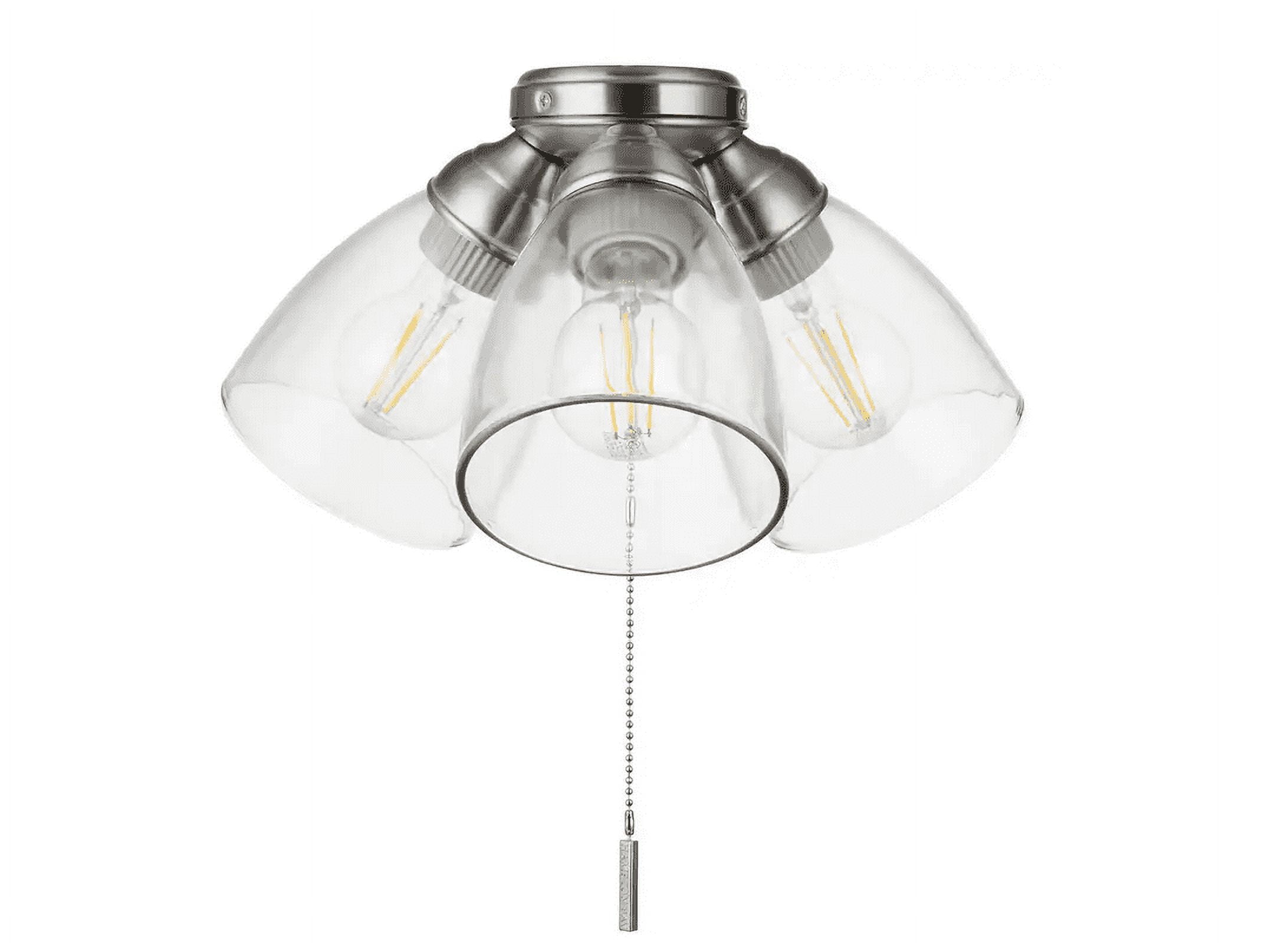 Hampton Bay 3 Light Brushed Nickel LED Ceiling Fan Lighting Kit - Walmart.com