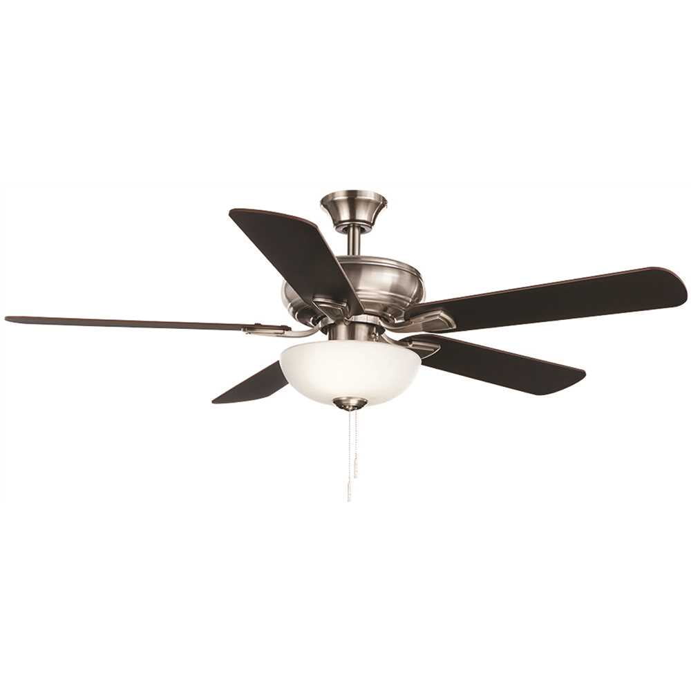 Hampton Bay 37850 Rothley II 52 in. LED Brushed Nickel Ceiling Fan with ...