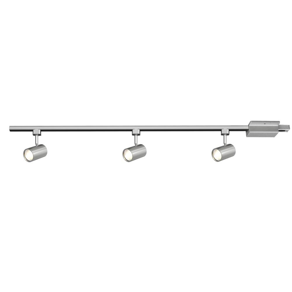 Hampton Bay 4-ft. 3-Light Brushed Nickel LED Ceiling Fixture Track ...