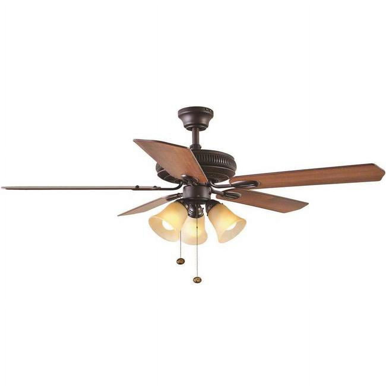 Hampton Bay 52 in. Glendale Indoor Ceiling Fan with Light Kit, Oil ...