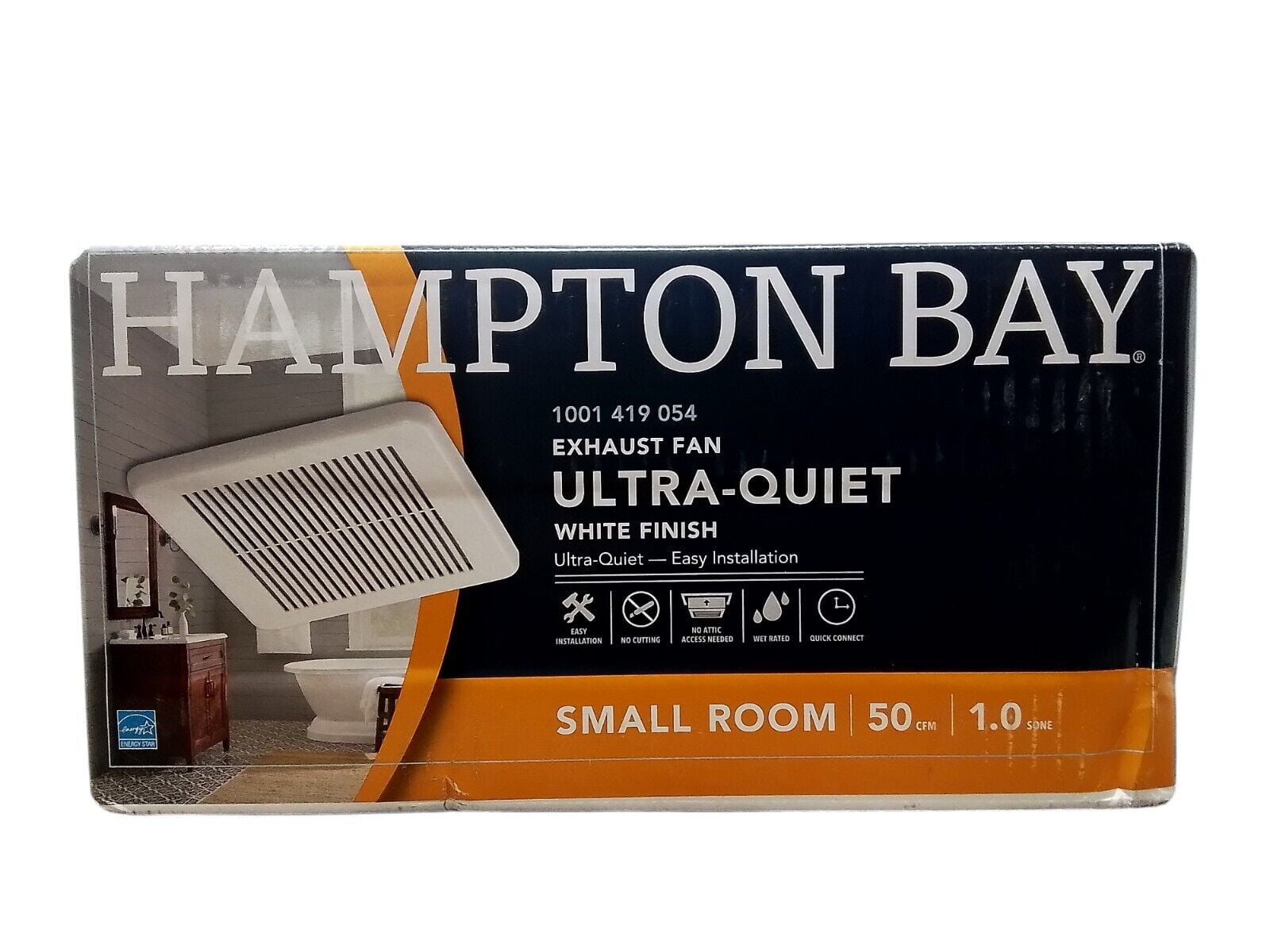Hampton Bay 7114-01 50 CFM Wall/Ceiling Mount Roomside Bathroom Exhaust ...