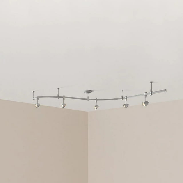 Hampton Bay 8 ft. 5-Light Silver Integrated LED Flex Track Lighting Kit ...