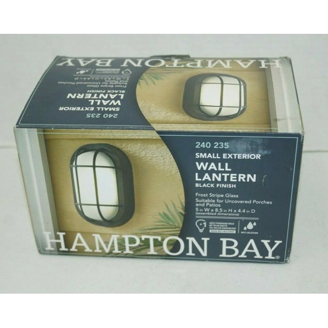 Hampton Bay 8 in. Black Outdoor Bulkhead Wall Light - Walmart.com